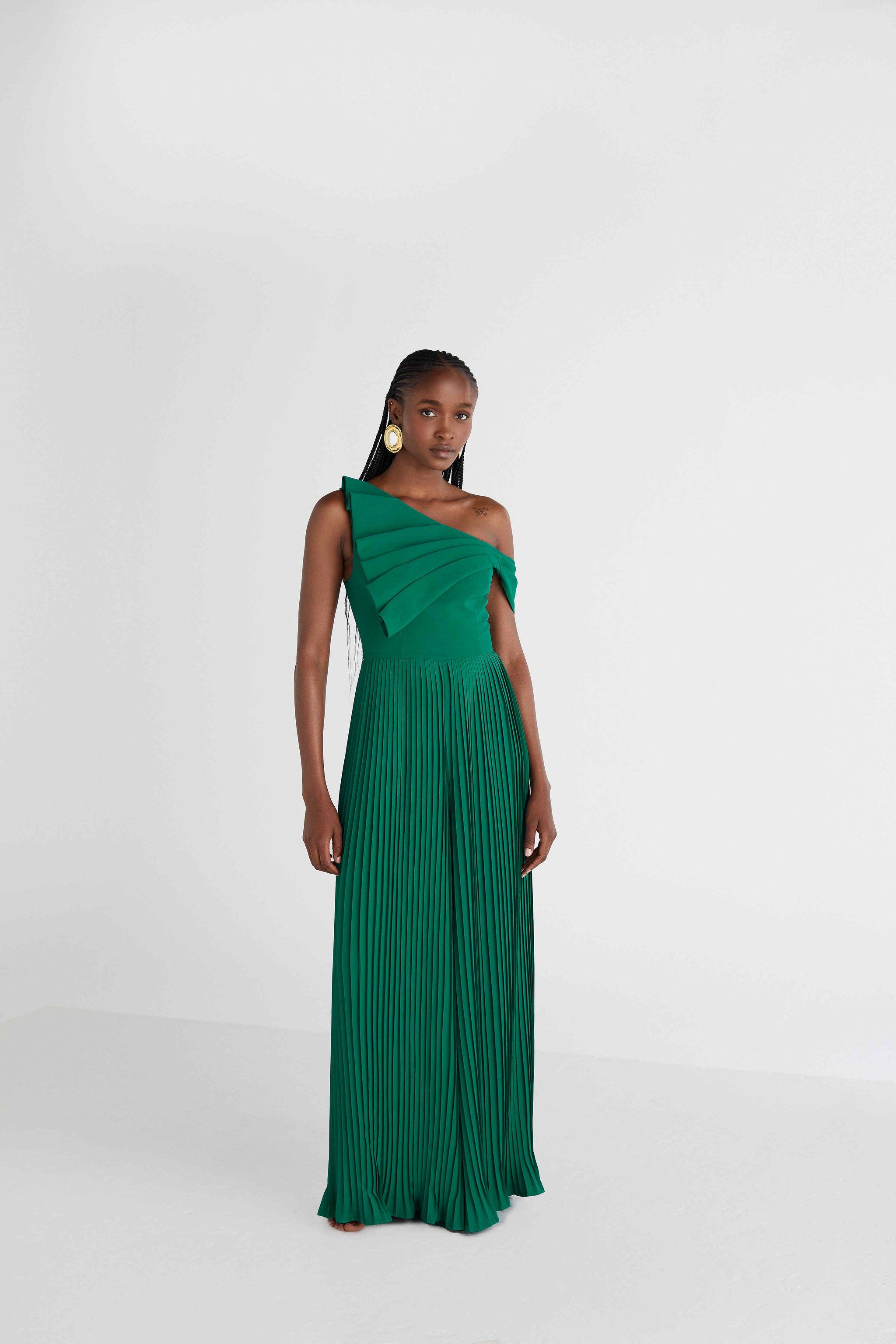 Aviva Wide-Leg Crepe Jumpsuit | Chenemi